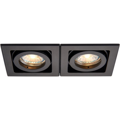 Twin Adjustable Recessed Boxed Downlight - 2 x 50W GU10 Reflector ...
