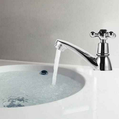 Twin Basin Taps Hot & Cold Pair, Traditional Bathroom Sink Set
