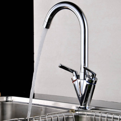 Twin Lever Mixer Tap for Kitchen Bathroom Sink Faucet Sink Tap Hot ...