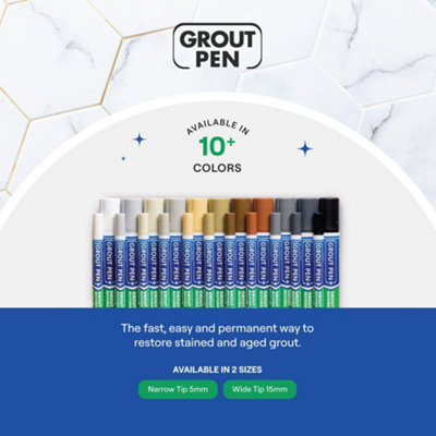 Twin Pack Grout Pen - Designed for restoring tile grout in bathrooms ...