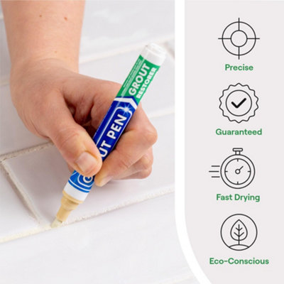 Twin Pack Grout Pen - Designed for restoring tile grout in bathrooms ...