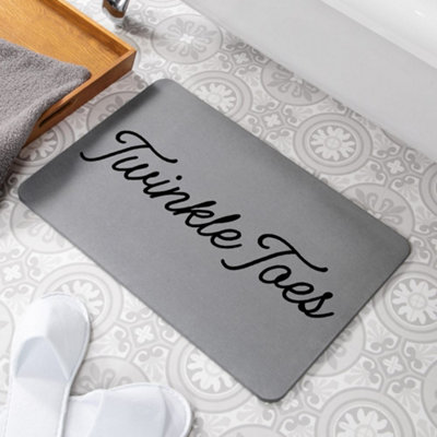 Twinkle Toes Grey Stone Non Slip Bath Mat