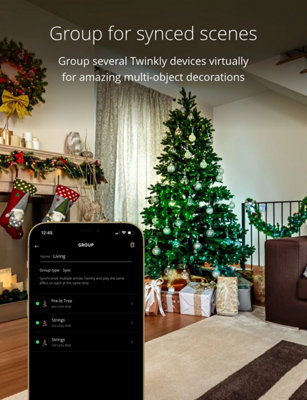 TWINKLY FALLS FIR PRE-LIT TREE APP-CONTROLLED LED SMART ARTIFICIAL ...