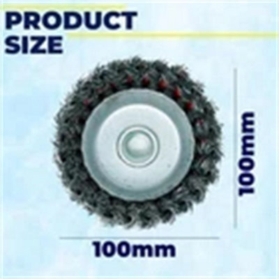 Twist Knot Wire Wheel Cup Brush Set for Angle Grinder 4" M14 4Pcs Crew