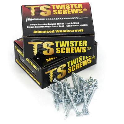 Twister Screws Premium Double-Threaded Wood Screw, Self Drilling, Self ...