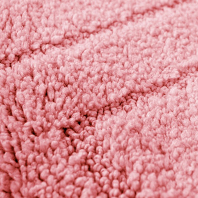 TWO PIECE NON-SLIP BATH MAT AND PEDESTAL MAT SET - BLUSH PINK