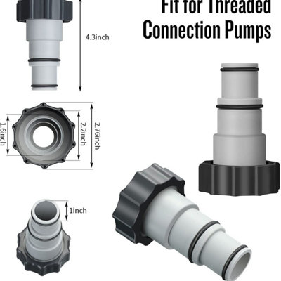 Two-Piece Pool Hose Adapter, 32 & 38mm Pump Adapter for Intex ARU ...