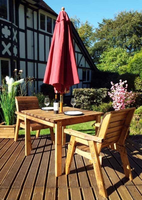 Two Seater Square Table Set with Cushions - W220 x D100 x H98 - Fully ...