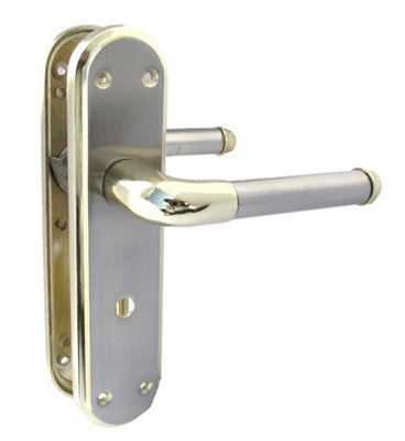 Two Tone Bathroom Handle Brass and Satin