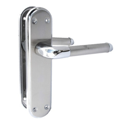 Two Tone Lever Latch Door Handle Chrome and Satin