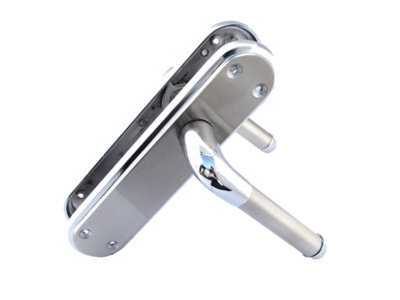 Two Tone Lever Latch Door Handle Chrome and Satin
