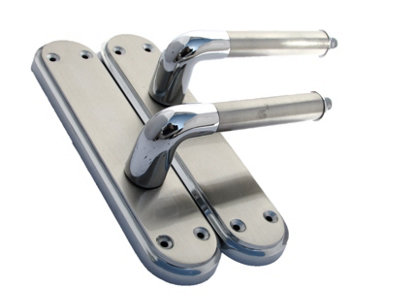 Two Tone Lever Latch Door Handle Chrome and Satin