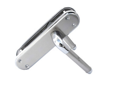 Two Tone Lever Latch Door Handle Chrome and Satin