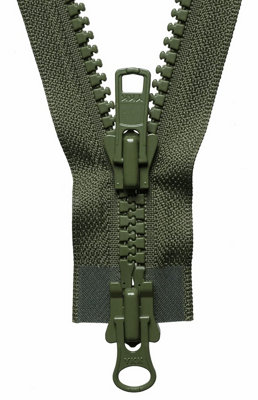 TWO-WAY O/E ZIP 61CM - VISLON HEAVY TWO-WAY OPEN END ZIP: 61CM: KHAKI - YKK