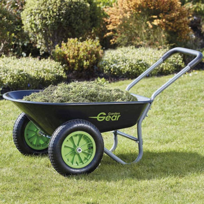Two Wheeled Wheelbarrow, Heavy Duty Trolley Cart, Powder Coated Steel ...
