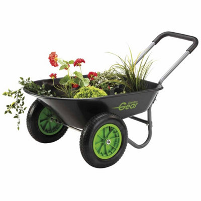 Two Wheeled Wheelbarrow, Heavy Duty Trolley Cart, Powder Coated Steel ...