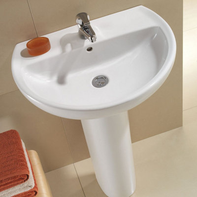 Twyford Alcona 55cm basin and pedestal in a box