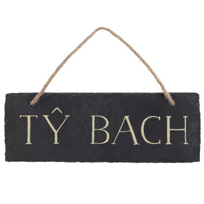 Ty Bach Slate Sign for Welsh Decor