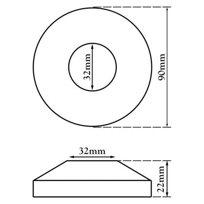 Tycner 32mm Black Finished Steel Hole Collar Rose Sink Basin Drain ...