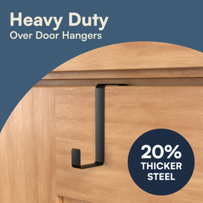 Tydi Over Door Hooks 10 Pack - Holds 8kg - Reversible Fit for 3.6cm and ...