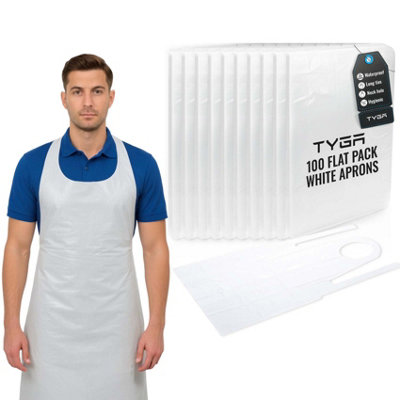 TYGA Disposable Polythene Aprons, PPE Aprons Disposable Single Use ...