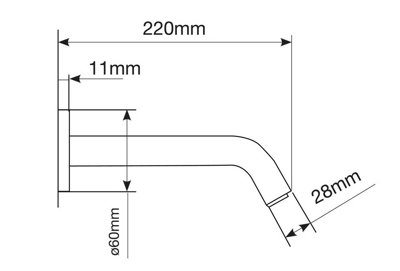 Tyne Wall Mounted Automatic Sensor Tap - Fixed Temperature