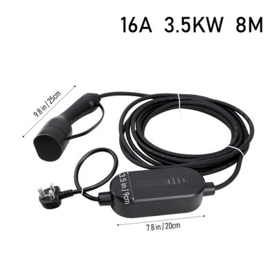 Type 2 to 3 Pin Plug EV Charger Cable with LED Indicators