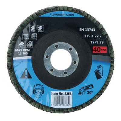Type 29 Premium Flap Grinding Sanding Discs 80 Flaps 40 Grit Coarse ...