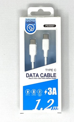 Type C to Type C Data Cable, 1.2M, White