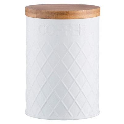 Typhoon Embossed Living Coffee Storage Canister - White
