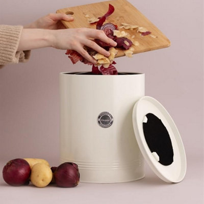 Typhoon Living Compost Caddy 5 Litre - Cream