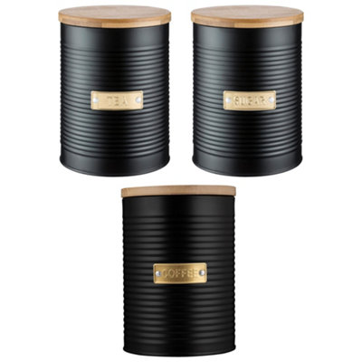 Typhoon Otto Set of 3 Kitchen Storage Canister - Black