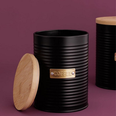 Typhoon Otto Set of 3 Kitchen Storage Canister - Black