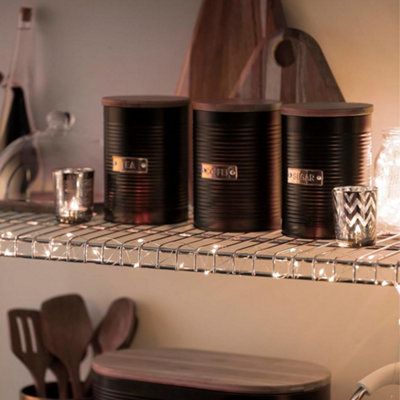Typhoon Otto Set of 3 Kitchen Storage Canister - Black