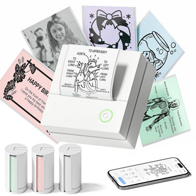 Typonos Sticker Printer, Pm 290 Mini Bluetooth Maker Machine with 3 ...