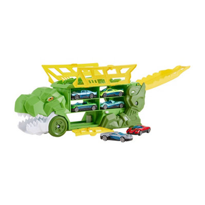 Tyrannosaurus Transport Car Carrier Truck with 6 Mini Cars Dinosaur ...