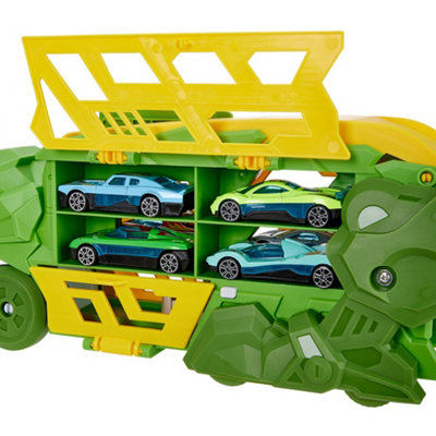 Tyrannosaurus Transport Car Carrier Truck with 6 Mini Cars Dinosaur ...
