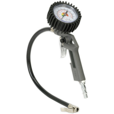 Tyre Air Inflator with Dial Gauge - Single Clip-on Connector - Quick ...