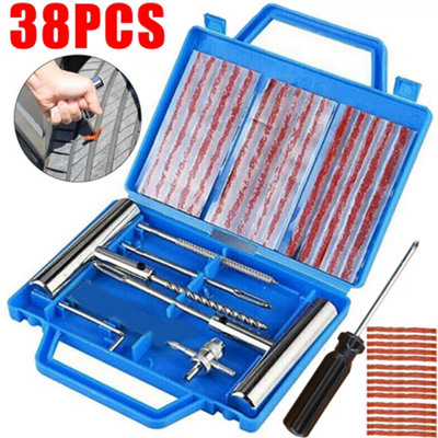 TYRE PUNCTURE REPAIR TOOL KIT MOTORCYCLE CAR VAN EMERGENCY TUBELESS ...