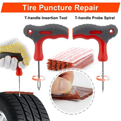 TYRE PUNCTURE REPAIR TOOL KIT MOTORCYCLE CAR VAN EMERGENCY TUBELESS ...