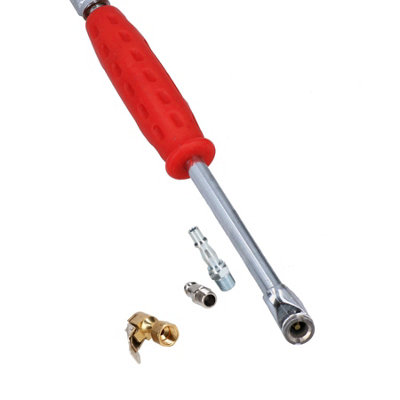 Tyre Wheel Inflator 75mm Gauge Dual Head Push Pull Connector 0 - 230 PSI