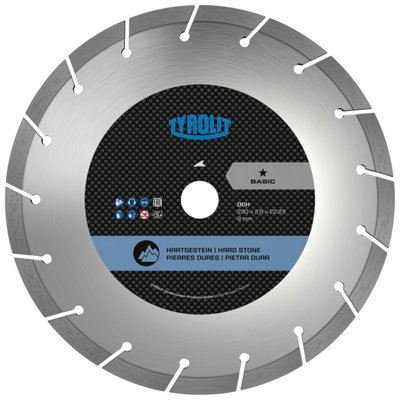 TYROLIT 180mm x 22.23mm DCH-Basic Diamond Blade - Hard Stone