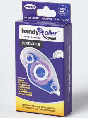 U-Craft Handy Tape Roller 25m Removable Double Sided Adhesive Tape (2 ...