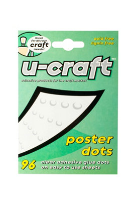 U-Craft Poster Adhesive Dots Peelable Removable 14mm Pack of 96 (6 ...