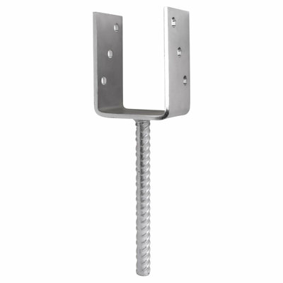 U Shape Post Support Size: 101mm (4") SILVER ( Pack of: 1 ) Base ...