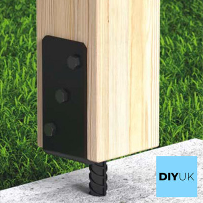 U Shape Post Support Size: 91mm (3.6") BLACK ( Pack of: 6 ) Base ...