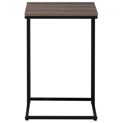 U-Shaped Side Table Taupe Wood with Black TROY