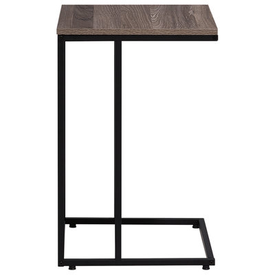 U-Shaped Side Table Taupe Wood with Black TROY