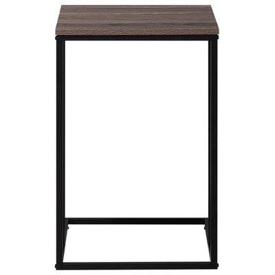 U-Shaped Side Table Taupe Wood with Black TROY