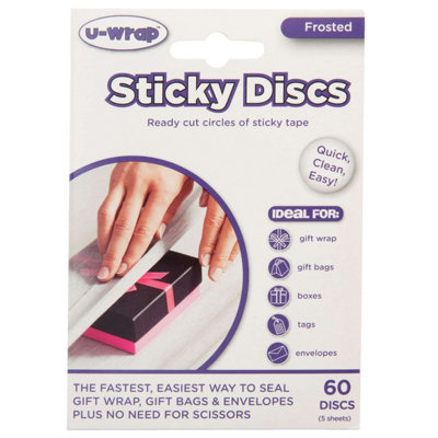 U-Wrap Sticky Discs Ready Cut Circles of Single Sided Adhesive Tape ...